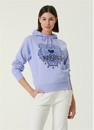 Kenzo Kadın Tiger Lila Kapüşonlu Sweatshirt Mor S EU Kenzo Kadın Tiger Lila Kapüşonlu Sweatshirt Mor S EU