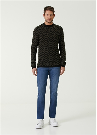 Pal Zileri Erkek Siyah Geometrik Desenli Yün Triko 50 IT Pal Zileri Erkek Siyah Geometrik Desenli Yün Triko 50 IT