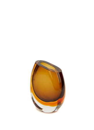 GARDECO Taba Oval Formlu Mini Cam Vazo Gri GARDECO Taba Oval Formlu Mini Cam Vazo Gri