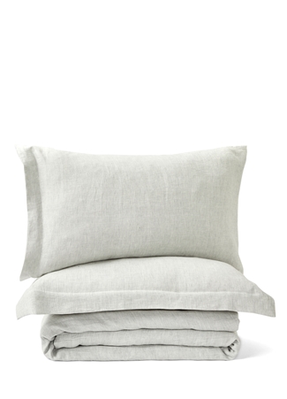 Graziano Home Essere Krem Keten Çift Kişilik Nevresim Takımı Gri