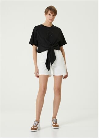 Beymen Club Kadın Siyah Payetli Bağlama Detaylı T-shirt M