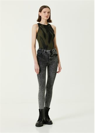 Allsaints Kadın Siyah Desenli Jean Pantolon S EU