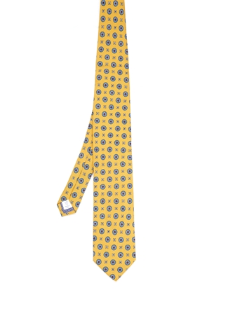Eton Erkek Sarı Desenli İpek Kravat EU