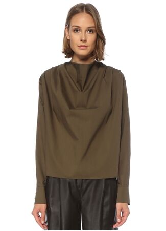 Academia Kadın Haki Yaka Detaylı Bluz 42