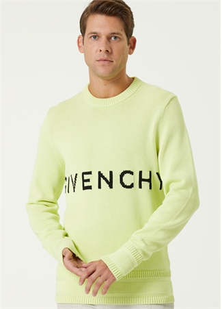 Givenchy Erkek Sarı Bisiklet Yaka Logolu Kazak S EU Givenchy Erkek Sarı Bisiklet Yaka Logolu Kazak S EU