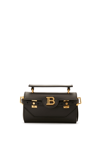 Balmain Kadın Siyah Logo Detaylı Deri Çanta Eu