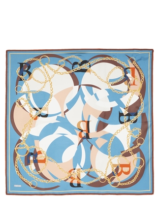 Beymen Kadın Mavi Karışık Desenli 90x90 Twill İpek Eşarp EU Beymen Kadın Mavi Karışık Desenli 90x90 Twill İpek Eşarp EU