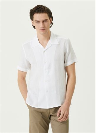 Luciano Barbera Erkek Beyaz Kısa Kollu Keten Gömlek Xl Eu Luciano Barbera Erkek Beyaz Kısa Kollu Keten Gömlek Xl Eu