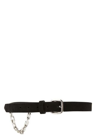 Beymen Club Kadın Siyah Zincir Detaylı Süet Kemer 80