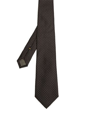 Canali Erkek Siyah Mikro Desenli İpek Kravat EU