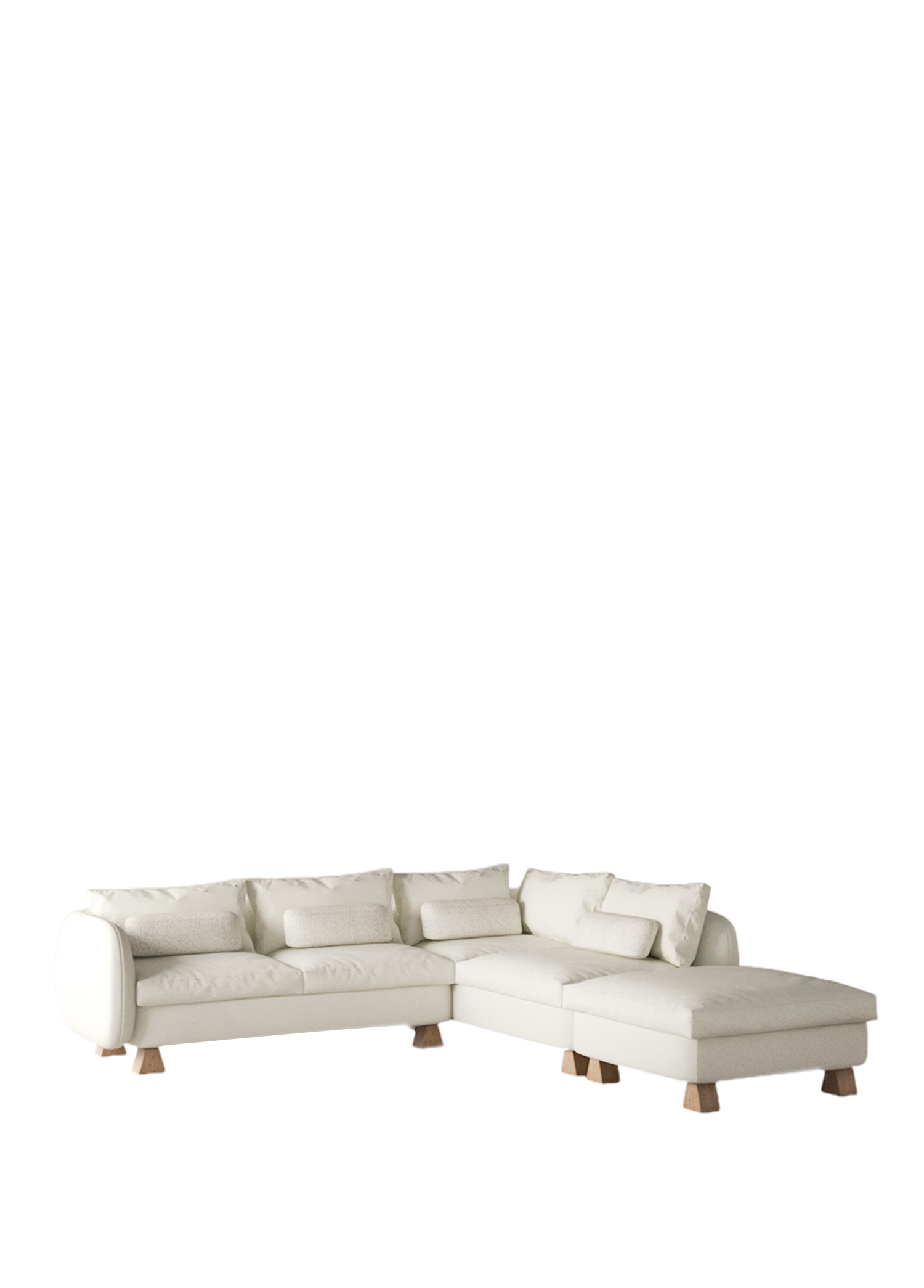 Deekobjects - Duck Ekru Köşe Takımı 290 x 85 cm - Ekru