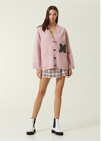 Maje Kadın Pembe Ekoseli Mini Yün Etek 34 FR