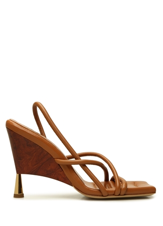 Gia Couture x Rhw Kadın Taba Bant Detaylı Deri Sandalet Kahverengi 38 EU
