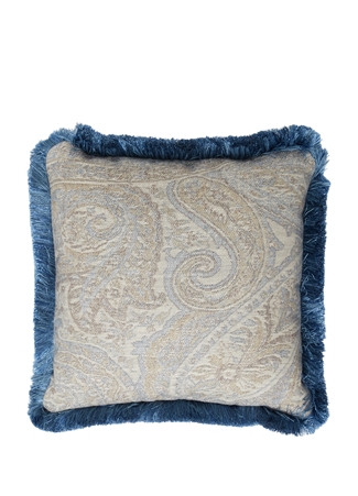 Etro Home Bej Mavi Etnik Desenli 45x45 Yün Dekoratif Yastık Etro Home Bej Mavi Etnik Desenli 45x45 Yün Dekoratif Yastık