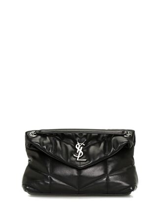 Kadın Loulou Puffer Siyah Deri Omuz Çantası EU