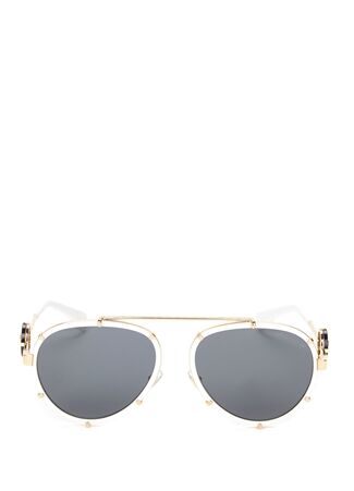 Versace Kadın Beyaz Pilot Stil Güneş Gözlüğü 6 EU