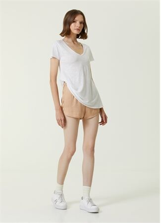 American Vintage Kadın Bej Beli Lastikli Şort S EU American Vintage Kadın Bej Beli Lastikli Şort S EU