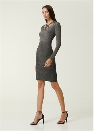Missoni Kadın Füme Degrade Kesim Detaylı Mini Elbise Gri 42 IT