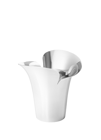 Georg Jensen Bloom Geometrik Formlu Çelik Vazo Gri