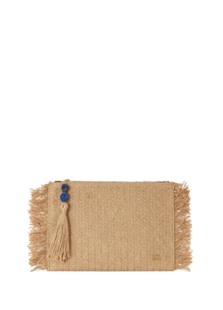 Jimba Kadın Zoe Doğal Taş Detaylı Hasır El Çantası Bej Eu Jimba Kadın Zoe Doğal Taş Detaylı Hasır El Çantası Bej Eu