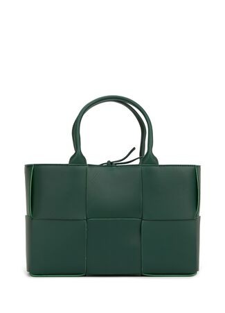 Bottega Veneta Kadın Haki Örgü Dokulu Deri Omuz Çantası Yeşil EU