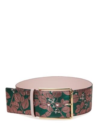 Dolce&Gabbana Kadın Vizon Yeşil Karışık Desenli Kemer 80 EU