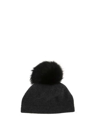 Beymen Collection Kadın Antrasit Ponpon Detaylı Yün Şapka Gri EU