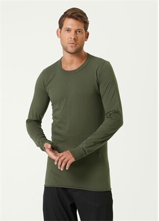 Rick Owens Erkek Haki Uzun Kollu T-shirt Yeşil L EU