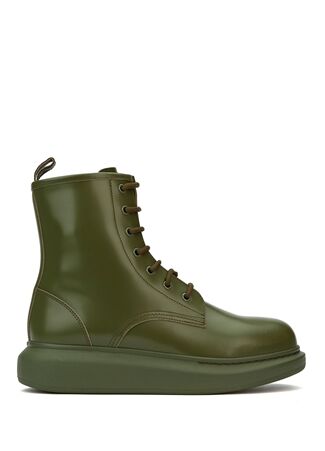 Alexander McQueen Kadın Yeşil Deri Bot Haki 36 EU