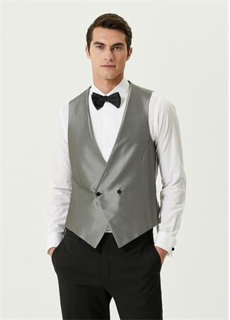 Pal Zileri Erkek Gri İpek Yelek 50 IT Pal Zileri Erkek Gri İpek Yelek 50 IT