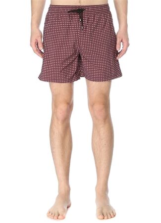 Pal Zileri Erkek Bordo Mikro Desenli Şort 48 IT