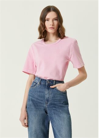 Bottega Veneta Kadın Pembe Bisiklet Yaka Dikiş Detaylı T-shirt Xs Eu Bottega Veneta Kadın Pembe Bisiklet Yaka Dikiş Detaylı T-shirt Xs Eu