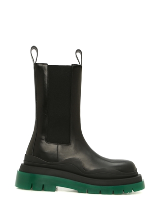 Bottega Veneta Kadın Stivalı Siyah Yeşil Deri Bot 36 EU