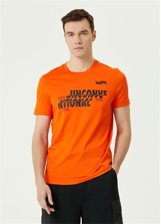 Knt Erkek Turuncu Slogan Baskılı T-shirt Xl Eu