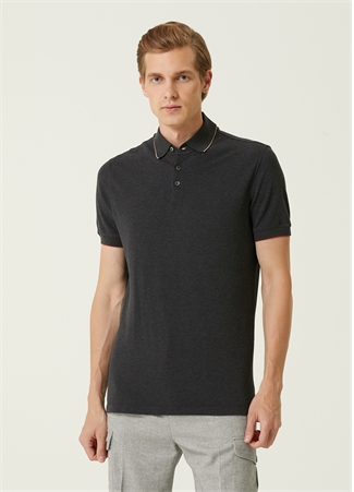 Brunello Cucinelli Erkek Antrasit Polo Yaka T-shirt Gri 50 IT Brunello Cucinelli Erkek Antrasit Polo Yaka T-shirt Gri 50 IT