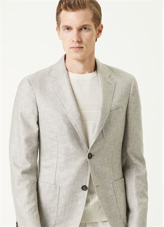 Pal Zileri Erkek Bej Kelebek Yaka İpek Ceket Kahverengi 50 IT