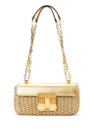 Tom Ford Kadın Gold Hasır Dokulu Omuz Çantası Altın Rengi Eu Tom Ford Kadın Gold Hasır Dokulu Omuz Çantası Altın Rengi Eu