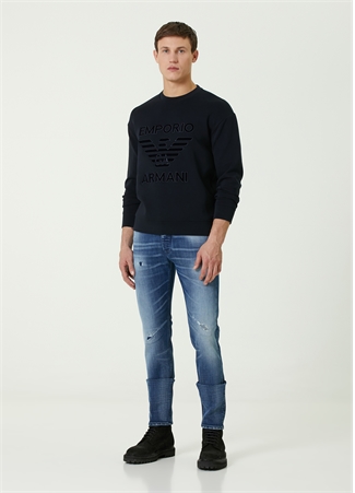 Emporio Armani Erkek Mavi Yıpratmalı Jean Pantolon Lacivert 36 US Emporio Armani Erkek Mavi Yıpratmalı Jean Pantolon Lacivert 36 US