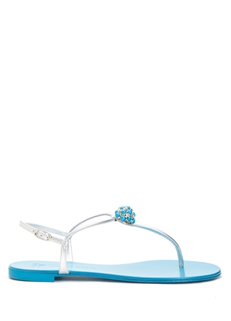 Giuseppe Zanotti Kadın Mavi Silver Taşlı Tokalı Deri Sandalet 36 Eu Giuseppe Zanotti Kadın Mavi Silver Taşlı Tokalı Deri Sandalet 36 Eu