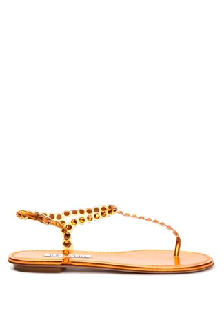 Aquazzura Kadın Turuncu Taşlı Sandalet 36 Eu