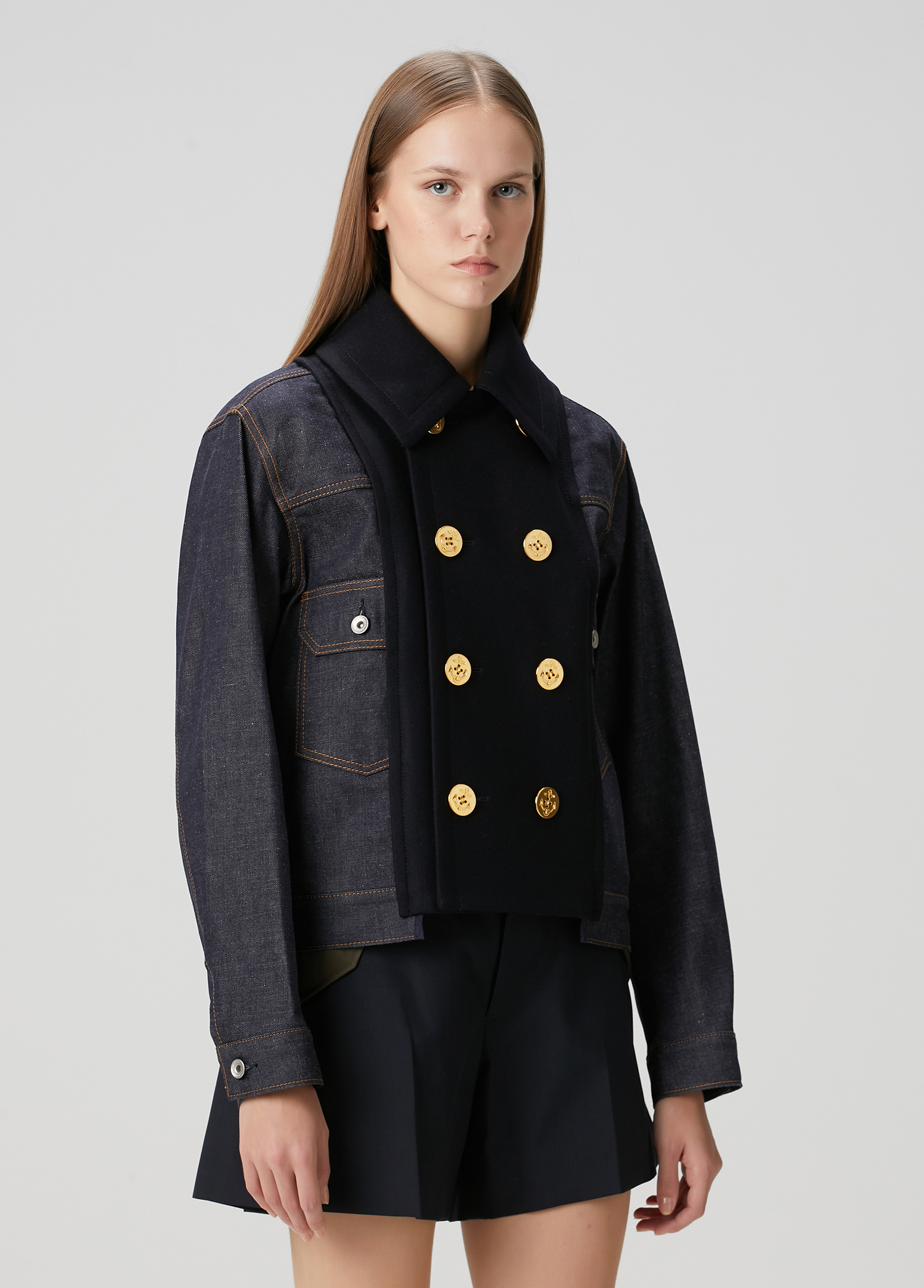 Sacai - Navy Blue Denim Jacket