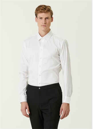 Beymen Collection Erkek Slim Fit Beyaz Modern Yaka Gömlek 38 IT Beymen Collection Erkek Slim Fit Beyaz Modern Yaka Gömlek 38 IT