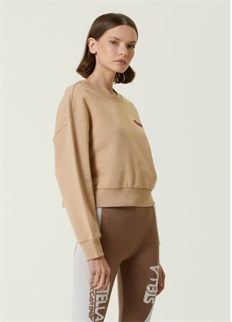 Stella McCartney Kadın Camel Bisiklet Yaka Sweatshirt Kahverengi 42 IT