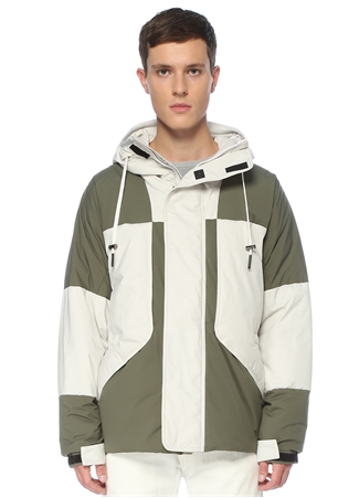 Kired Erkek Risy Haki Beyaz Kapüşonlu Parka 50 IT