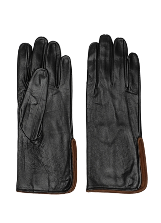 Beymen Club Kadın Siyah Yanı Yırtmaçlı Deri Eldiven EU Beymen Club Kadın Siyah Yanı Yırtmaçlı Deri Eldiven EU