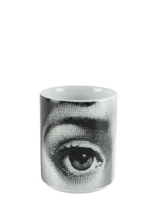Fornasetti Occhio Göz Baskılı Porselen Kalemlik Siyah