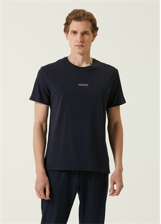 Valentino Erkek Siyah Logo Detaylı T-shirt Lacivert S EU Valentino Erkek Siyah Logo Detaylı T-shirt Lacivert S EU
