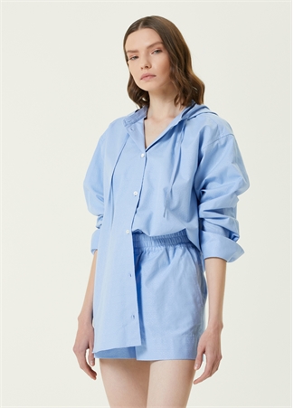 Loewe Kadın Mavi Kapüşonlu Logo Jakarlı Gömlek 36 It Loewe Kadın Mavi Kapüşonlu Logo Jakarlı Gömlek 36 It