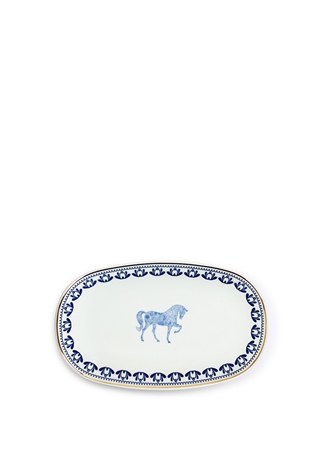 Some Home İstanbul Horse Luck Collection Blue At Figürlü 34 Cm Kayık Servis Tabak Lacivert Some Home İstanbul Horse Luck Collection Blue At Figürlü 34 Cm Kayık Servis Tabak Lacivert