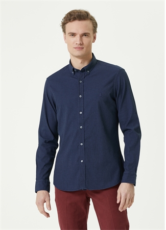 Beymen Club Erkek Slim Fit Lacivert Düğmeli Yaka Gömlek Mavi S EU Beymen Club Erkek Slim Fit Lacivert Düğmeli Yaka Gömlek Mavi S EU